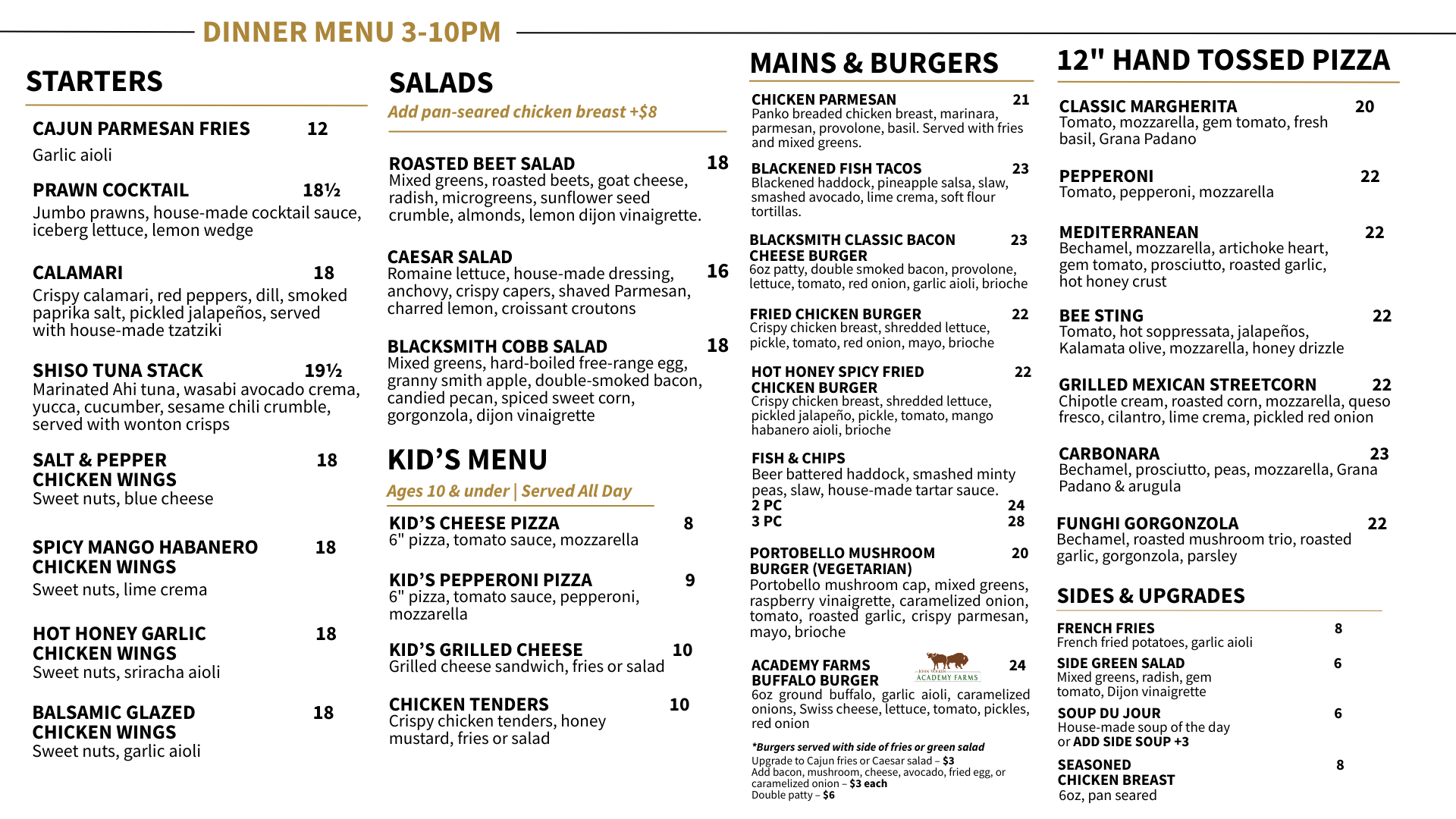 Latimer Village Menu – Blacksmith Bakery