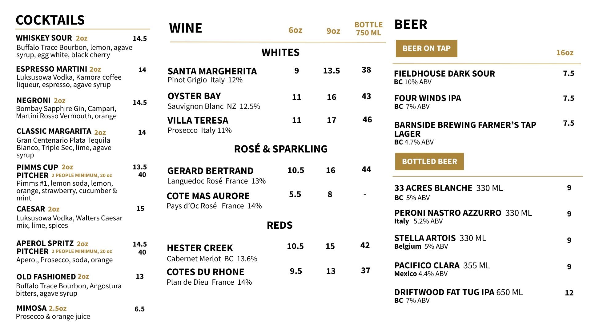 Latimer Village Menu – Blacksmith Bakery