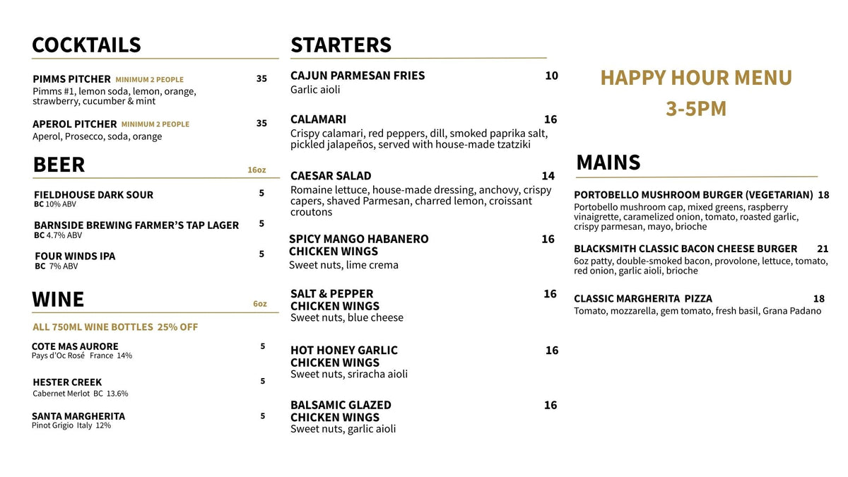 Latimer Village Menu – Blacksmith Bakery