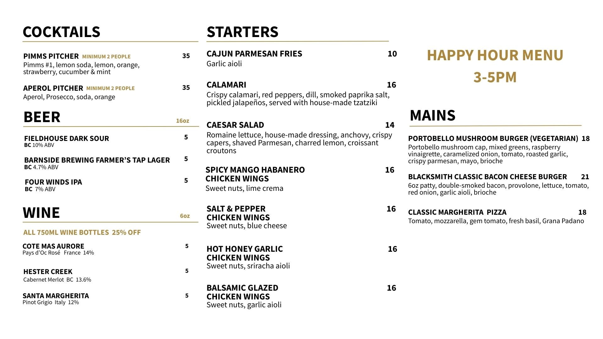 Latimer Village Menu – Blacksmith Bakery